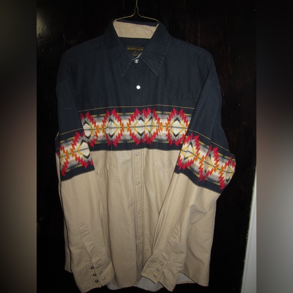 Rustler | Shirts | Rustler By Wrangler Mens Long Sleeve Pearl Snap ...